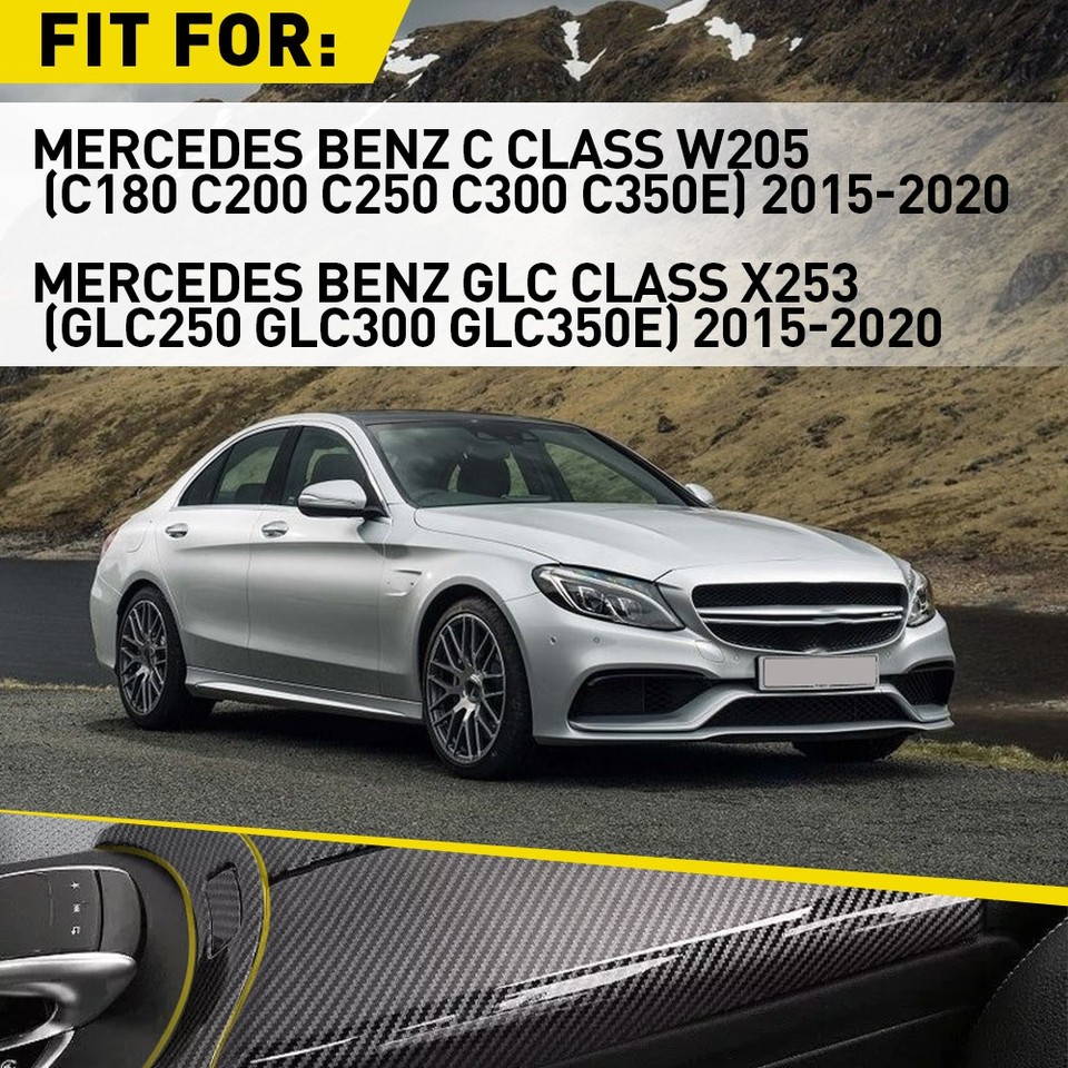 Carbon Fiber Console Armrest Box & Button Trim For Mercedes GLC Class ...