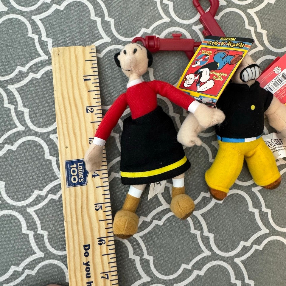 New Vintage Popeye Olive Brutus Plush Keychain Backpack Clips 2004 ...