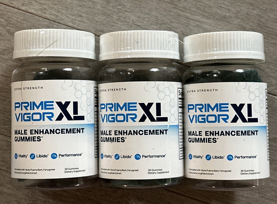3 Pack Prime Vigor XL Male Enhancement Gummies Supplement, (3month) Exp ...