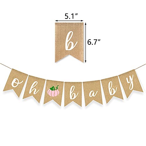 MATTTIME Pink Pumpkin Baby Banner Burlap Fall Garland Autumn Themed ...