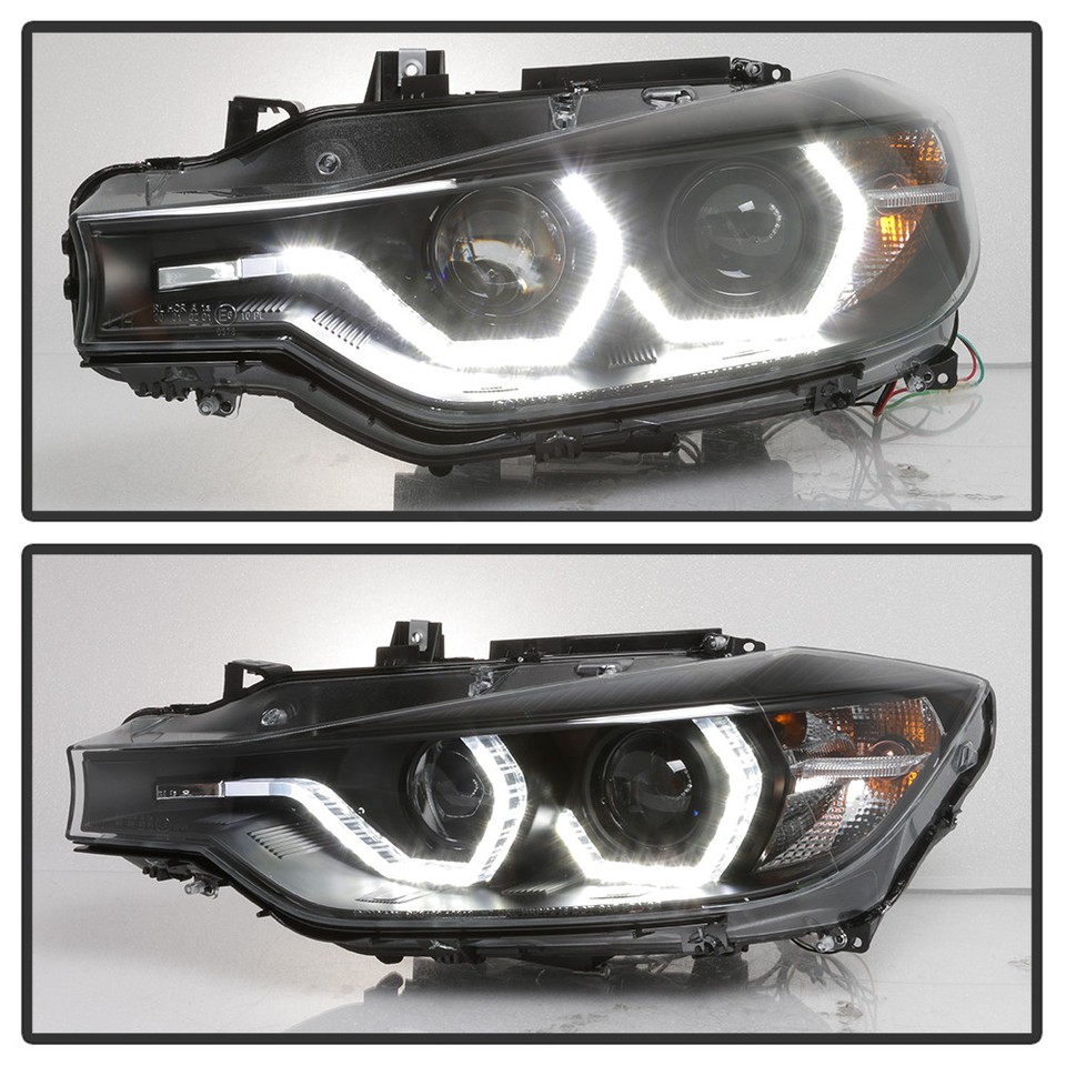 Black [F32 Style] 2012-2015 BMW F30 3-Series Sedan LED DRL Projector ...