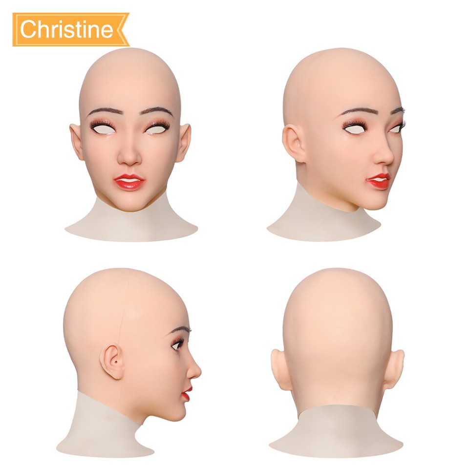 Crossdresser Realistic Silicone Female Mask Head Mask Cosplay For Drag ...