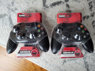 2 GameStop Brand Wired Microsoft Xbox Controllers NEW IN PACKAGE Sealed ...