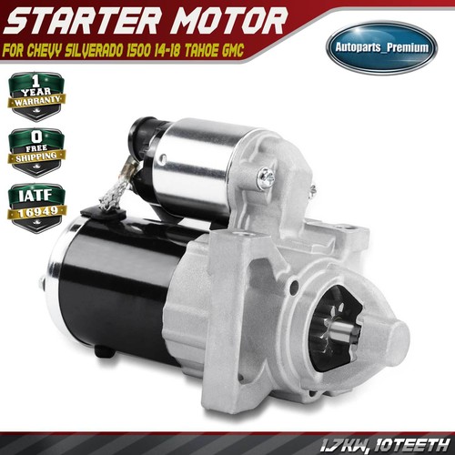 Starter Motor for Chevrolet Silverado 1500 14-18 Tahoe GMC 1.7kW 12V CW ...