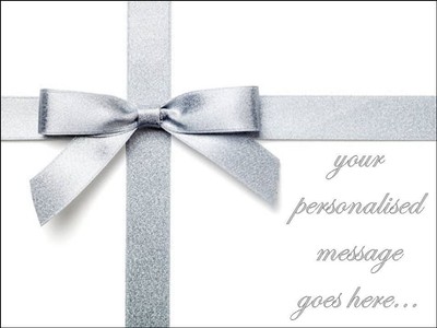 silver ribbon wedding anniversary gift Edible Cake Topper Wafer Icing ...