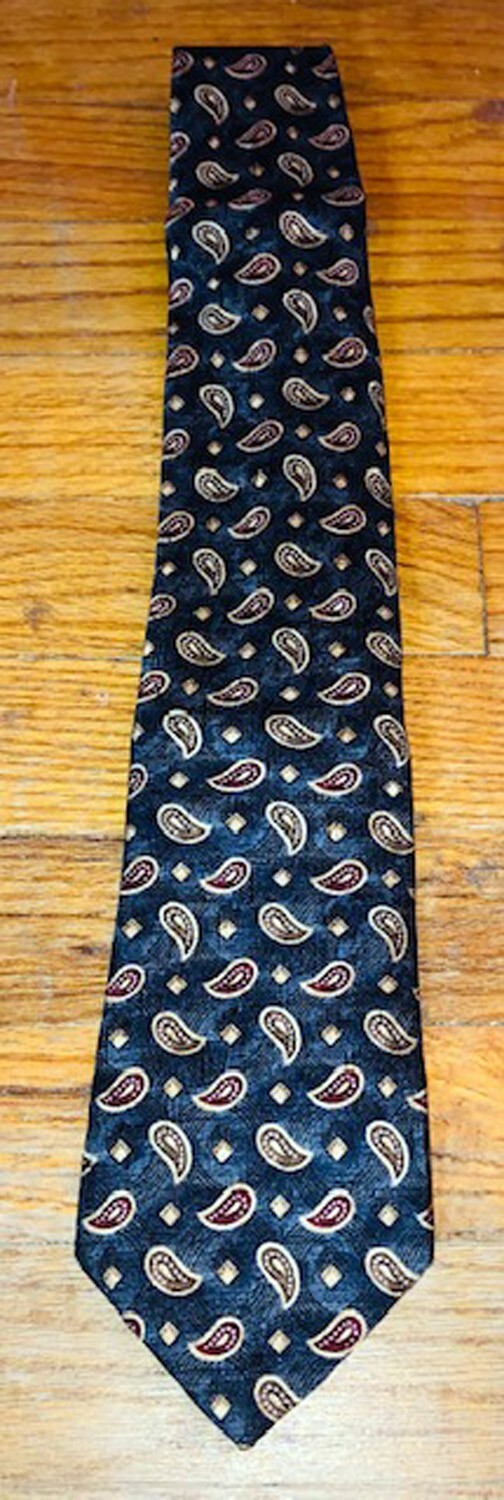 Vintage Lands' End Silk Mens Neck Tie Necktie Blue Paisley | eBay