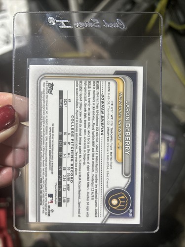 - 2024 Bowman Draft Jaron DeBerry Chrome 1st Auto Gold Shimmer ...