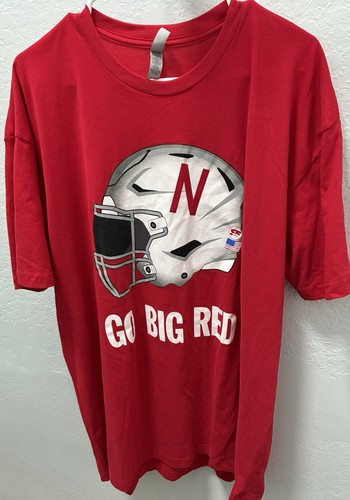 Summit Nebraska Cornhuskers Go Big Red Football Helmet NCAA Men’s Shirt ...
