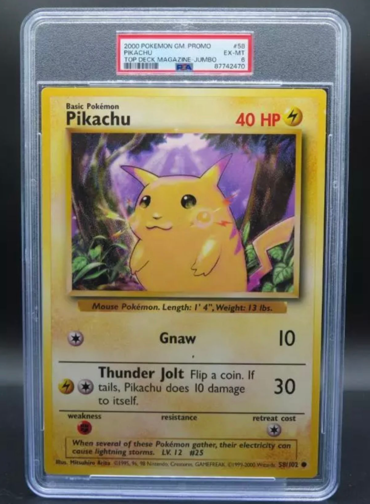 Pikachu Jumbo Top Deck Magazine Promo, PSA 6 Slab, 2000 | eBay