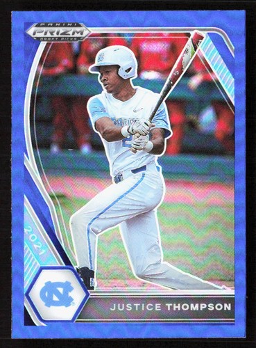 2021 Panini Prizm Draft Picks Justice Thompson Blue #PDP180 North ...