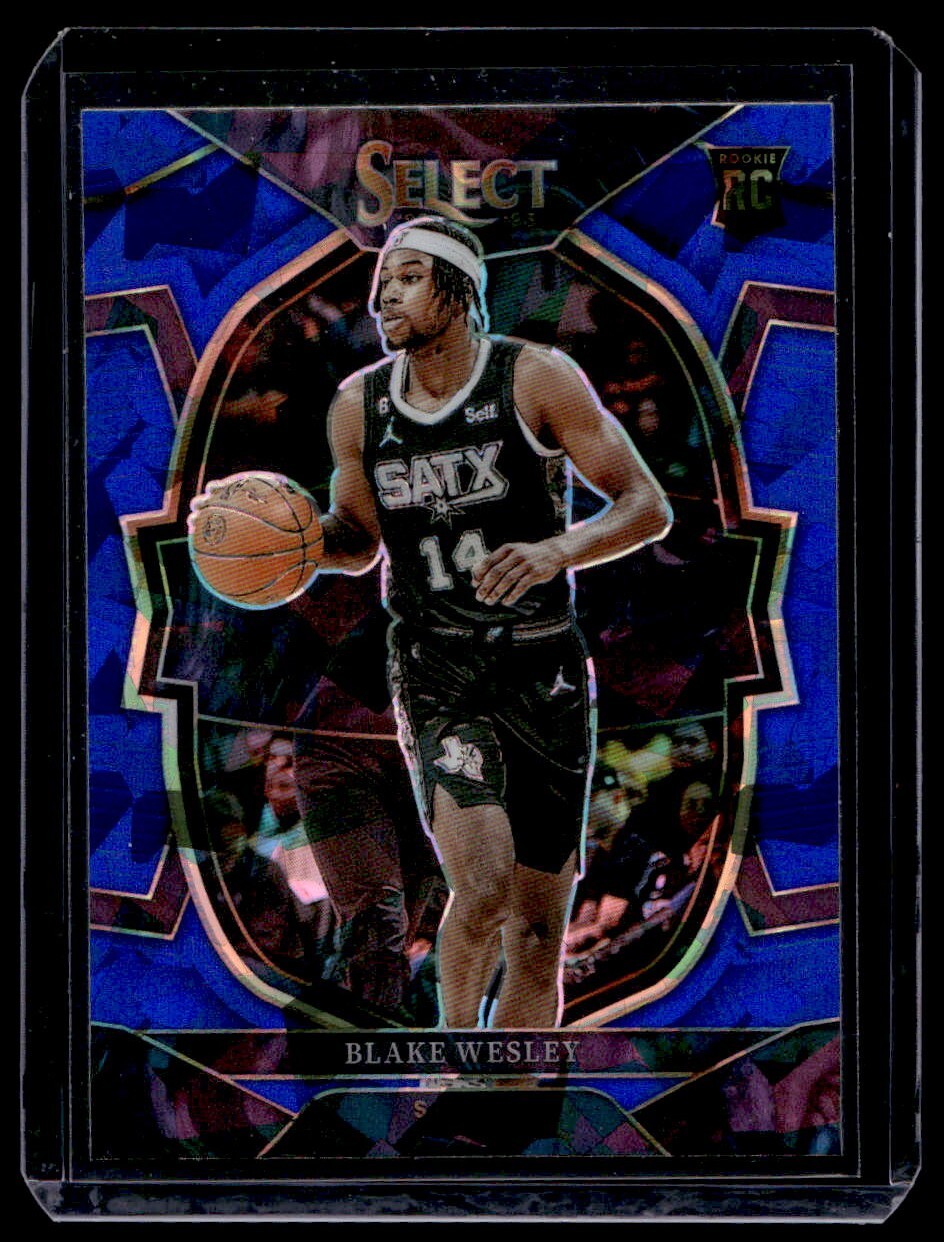 2022-23 Panini Select Blake Wesley Blue Cracked Ice Prizm Concourse RC ...