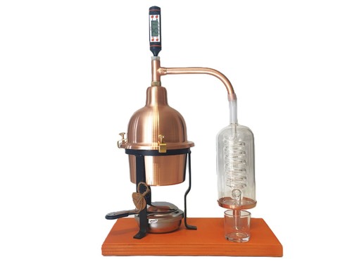 essential oils & hydrosol still alembic in copper with glass condensation coil | eBay