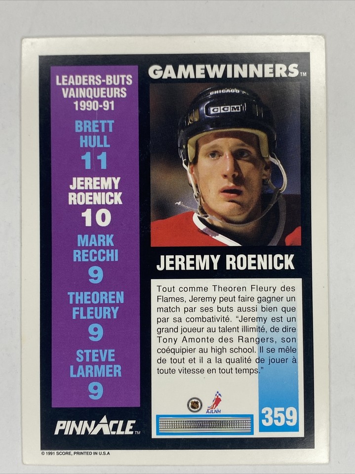 Jeremy Roenick Autograph 1991 Pinnacle Blackhawks Signed | eBay