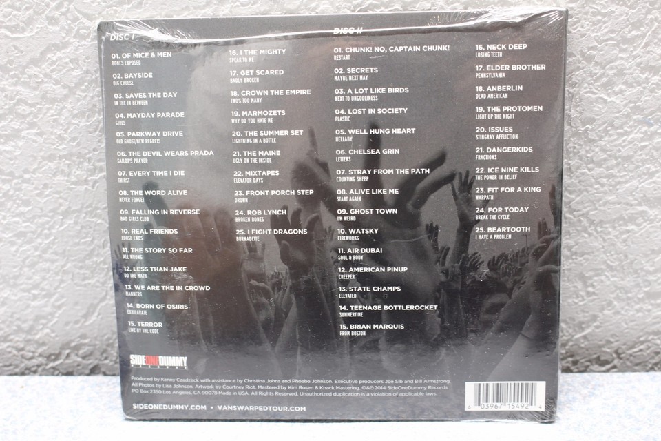 Vans Warped Tour 2014 2 Disc CD Compilation RARE w/ Warped Tour Patch ...