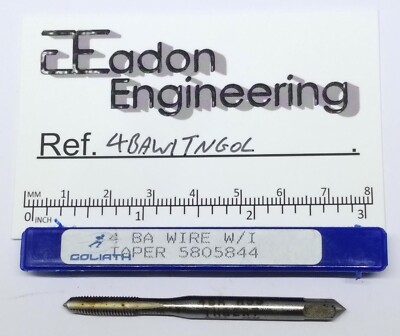 4BA (British Association) Wire Insert Taper Tap, HSS. By Goliath. Brand ...