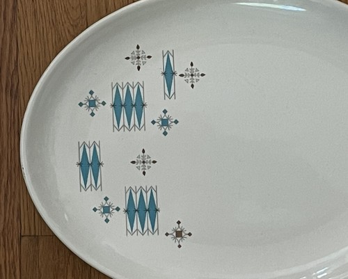 Mid Century Modern Starburst Atomic Platter Oval 13 1/2" | eBay