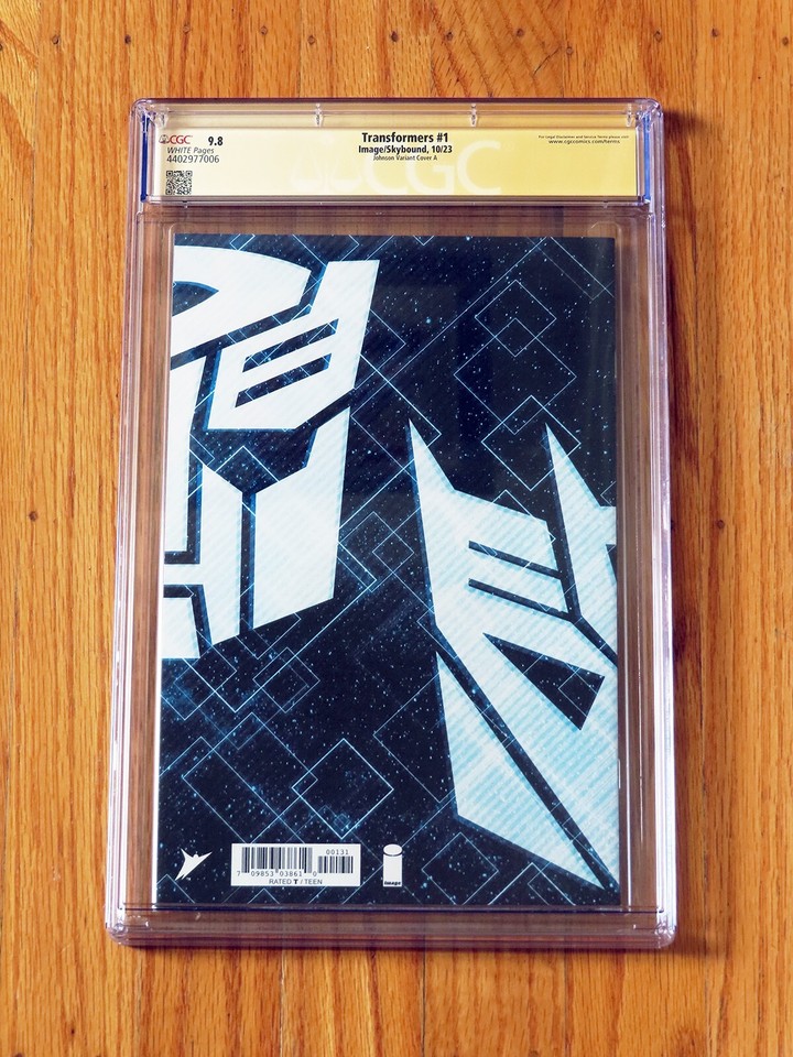 TRANSFORMERS #1 JOHNSON VARIANT A CGC SS 9.8 Signature Series signed ...