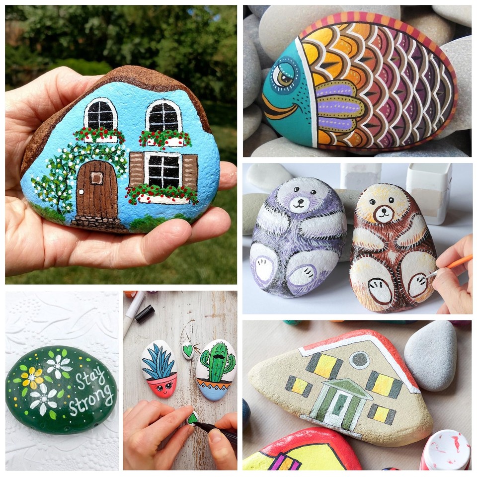 20 PCS Large River Rocks for Painting - Smooth Flat Stones for Crafts ...