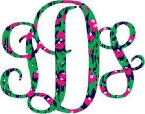 Fancy Monogram Decal - Little Flowers | eBay