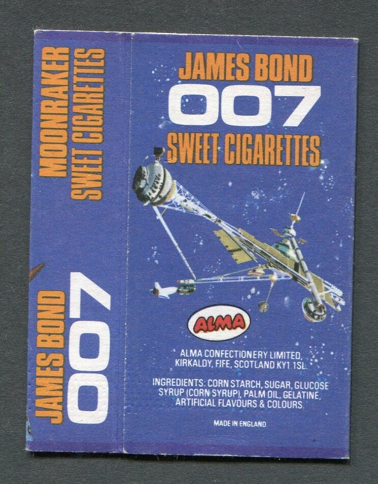 ALMA CONFECTIONERY "JAMES BOND 007 MOONRAKER" EMPTY SWEET PACKET CANDY ...