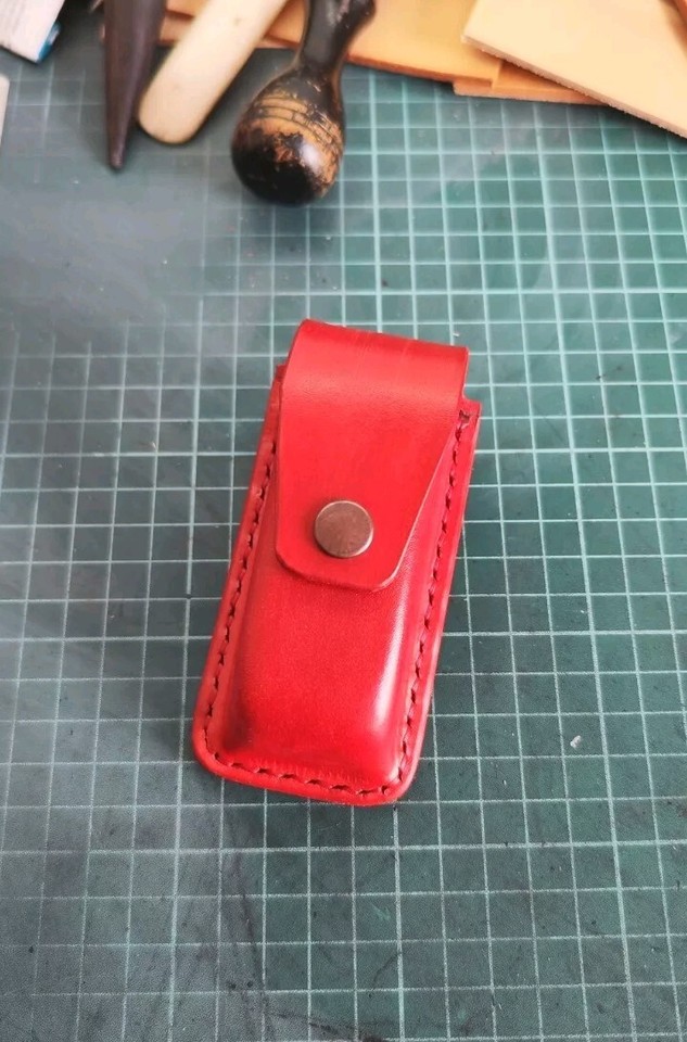 Victorinox Swiss Army Knife Leather Sheath Leather Belt Case Red, Custom Made | eBay