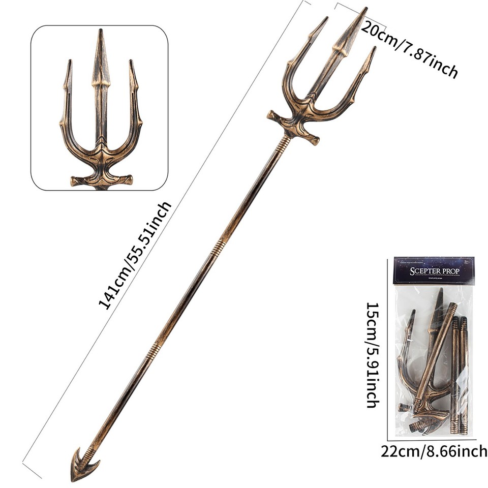 1Pcs Plastic Trident Adjustable Assemble Scepter Halloween Cosplay ...