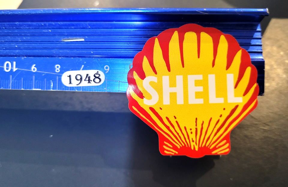 1948 Shell retro vinyl waterproof stickers x 5 Plus 5 separate date ...