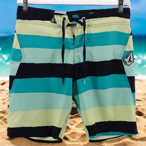 Volcom Stone Striped Multicolor Beach Board Shorts Vacation Resort Size ...