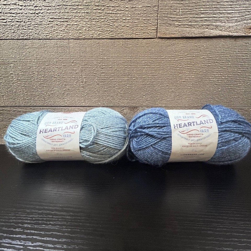 Lion Brand Heartland Yarn Lot 2 Skeins Acrylic, Voyageurs & Carlsbad Caverns | eBay