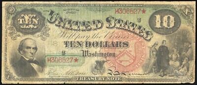 US Paper Money 1869 $10 Jackass Rainbow Legal Tender Note | eBay