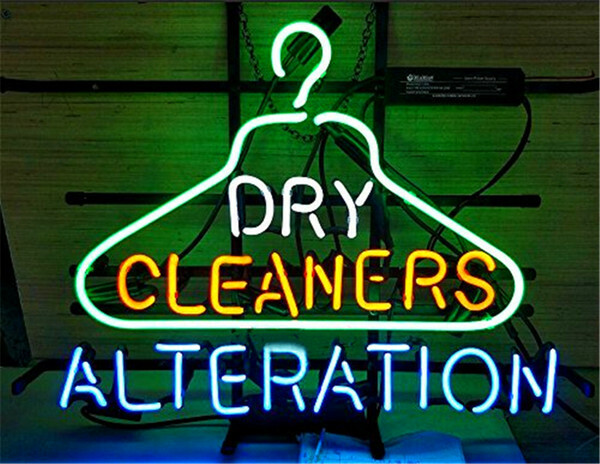 Dry Cleaners Alteration Glass Neon Sign Advertising Light Wall Hanging ...