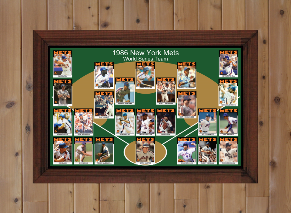1986 NEW YORK METS World Series POSTER Wall Art Man Cave Decor Fan Xmas ...
