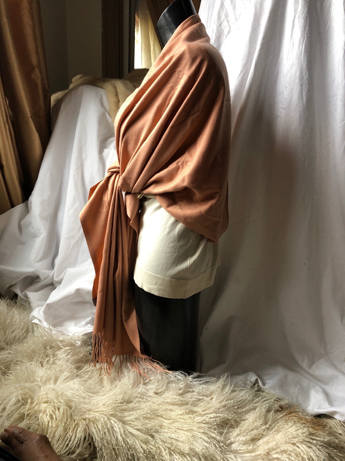 Ladislo Brand LUXE Ultra Soft XL Scarf/Wrap 90% Cashmere Rich Brown ...