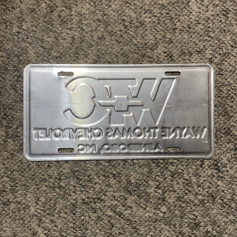 Dealership License Plate Wayne Thomas Chevrolet Asheboro NC Metal | eBay