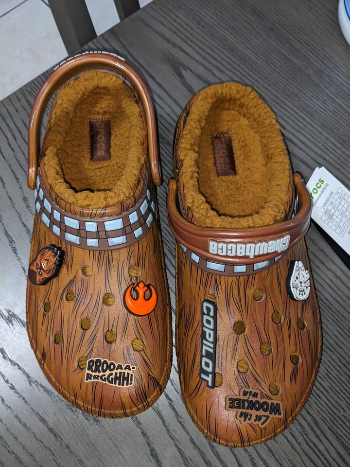 NEW Star Wars Chewbacca Crocs Classic Lined Clog Mens 9 Womens 11 ...