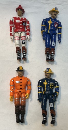 Vintage Gi joe Lanard Bootleg Corps Fire Firefighters Action Figure Lot ...