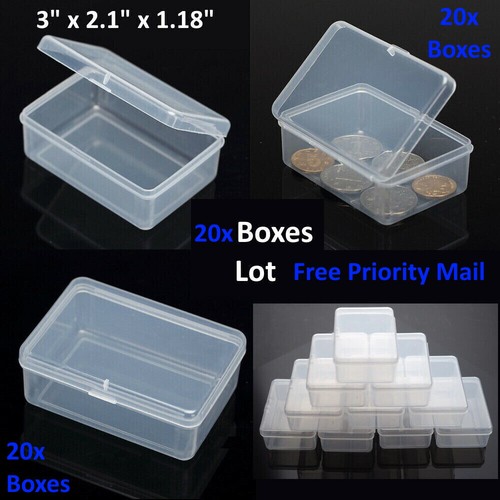 20xPCS Small Plastic Storage Container Boxes Box DIY Coins Screws ...