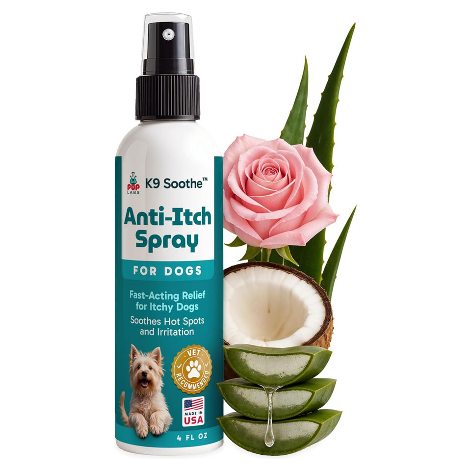 K9 Soothe anti Itch Spray for Dogs with Aloe, Rose, & Coconut, Natural ...