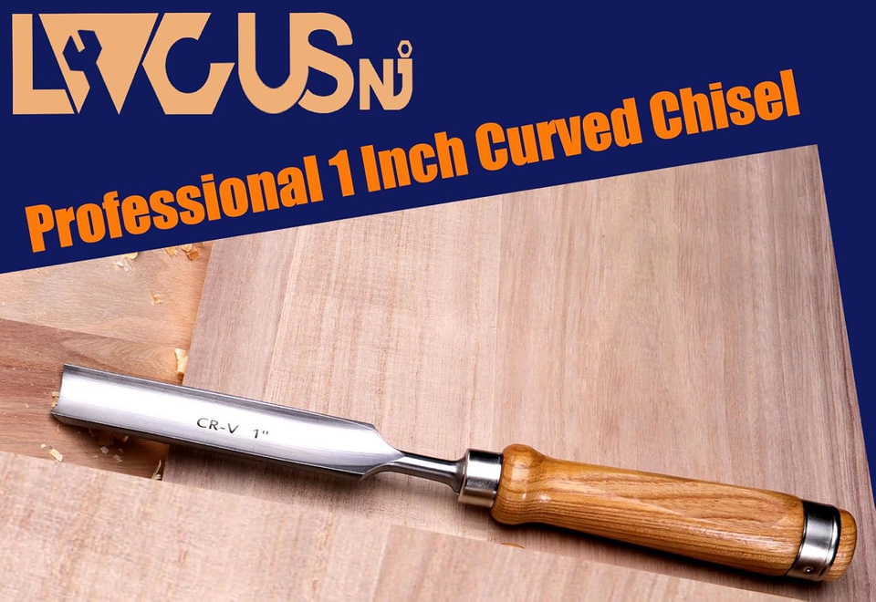 1"(25Mm) Wood Chisel for Woodworking,Semicircle Edge CR-V Steel DIY ...