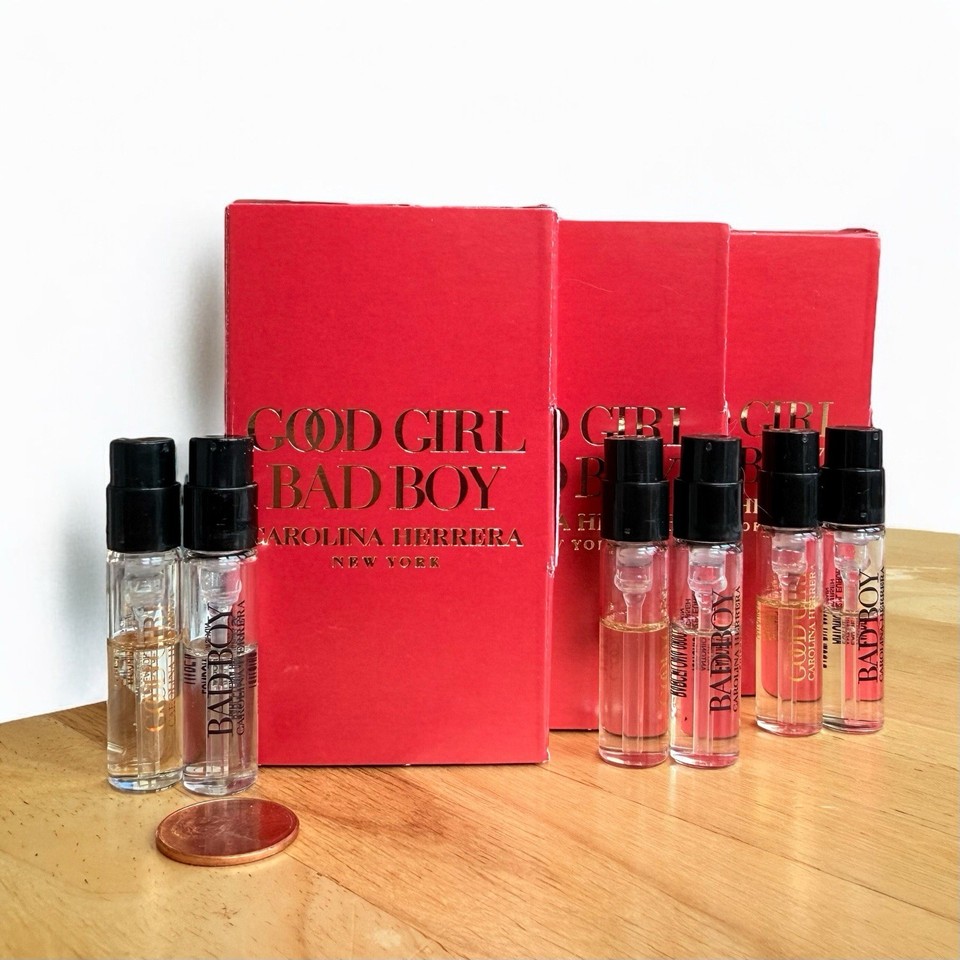 3x Carolina Herrera Good Girl EDP & Bad Boy EDT SAMPLE Spray Vial Set 1 ...