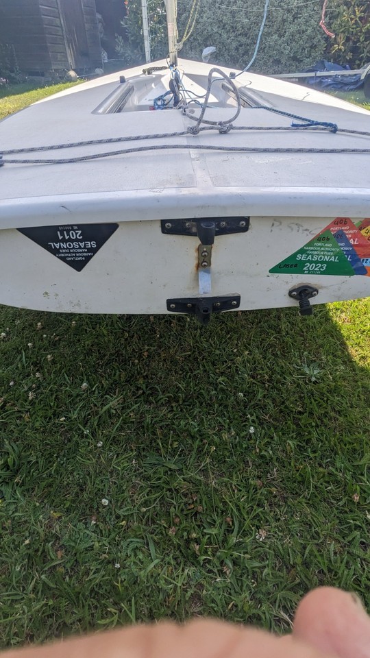 Laser 1 sailing dinghy and launch trolley with radial and full rig ...