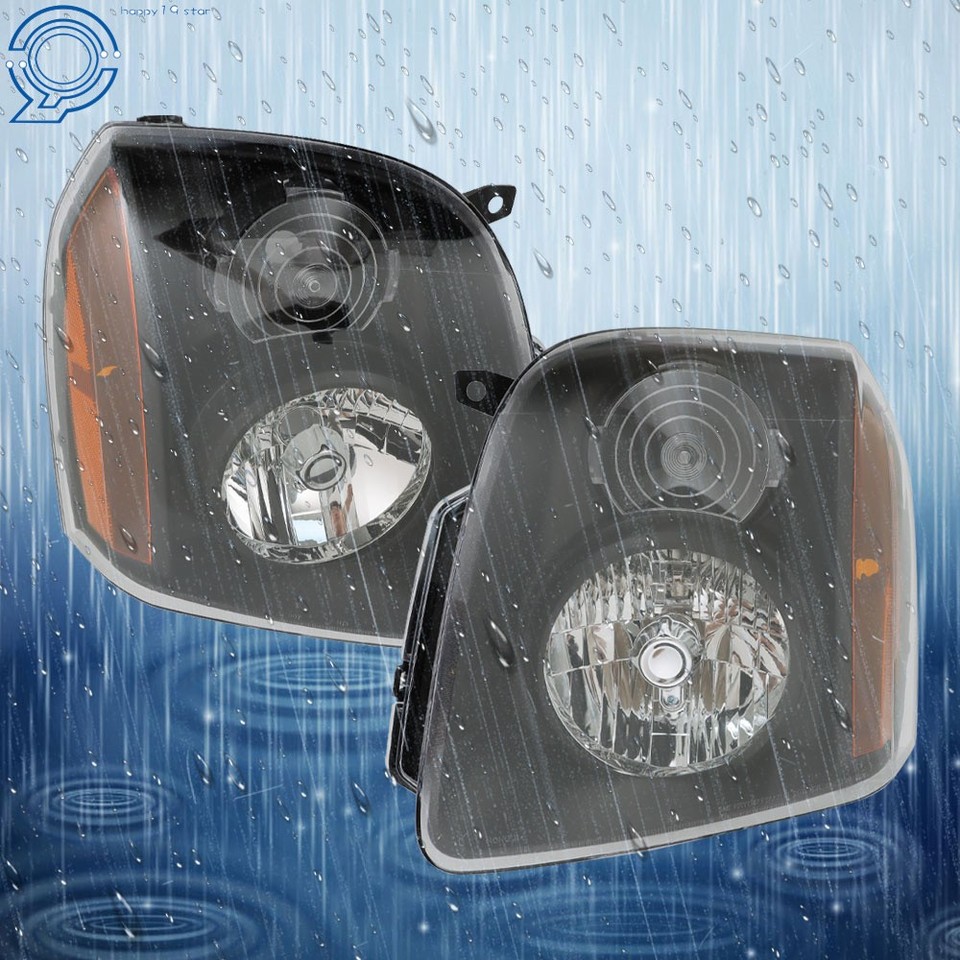 Black For GMC Yukon XL 1500 2500 Denali 2007-2014 Headlight Headlamps ...