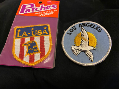 VTG Lot Of 2 LA USA Los Angeles Iron On Travel Patches | eBay