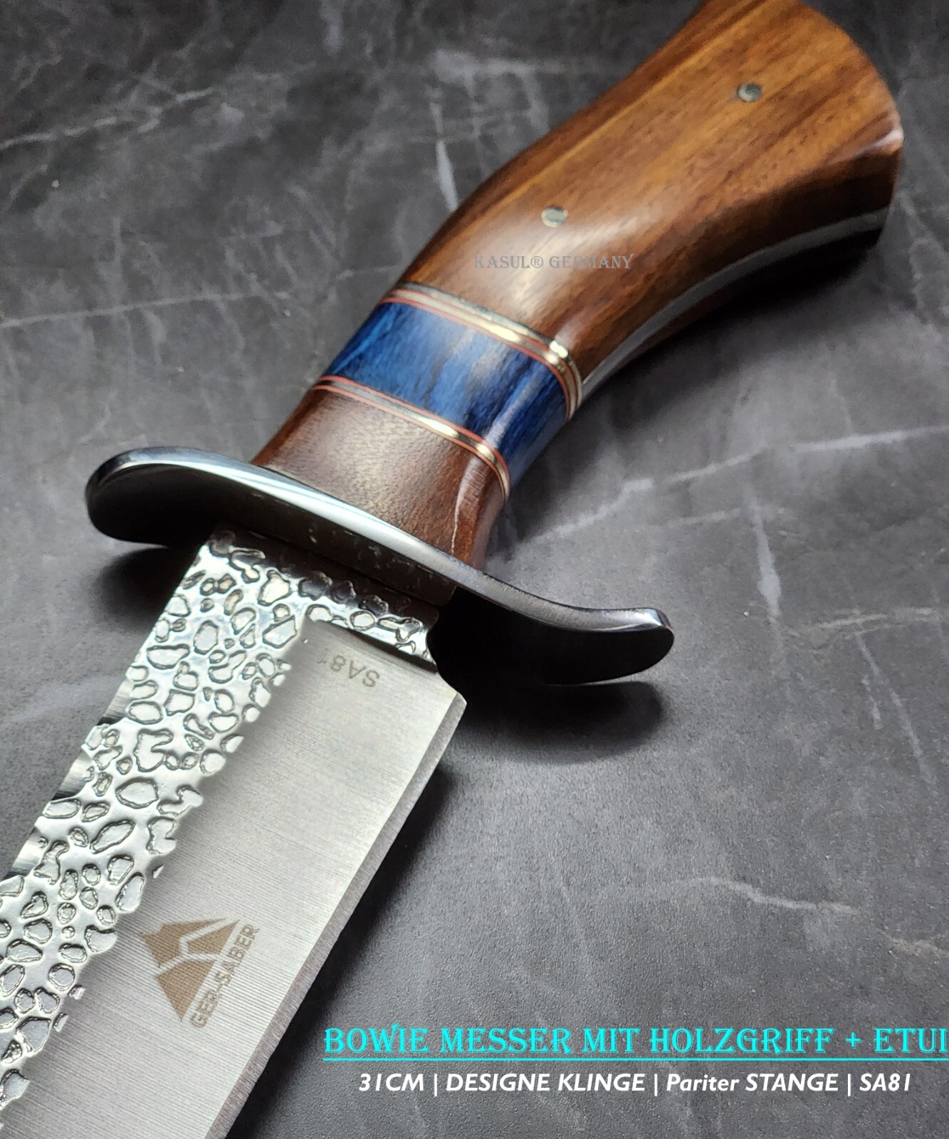 KaSul®| SA81 Bowie Survivor Messer 31cm Holzgriff Parier Stange ...