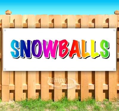 SNOWBALLS Advertising Vinyl Banner Flag Sign Many Sizes FAIR FOOD USA ...