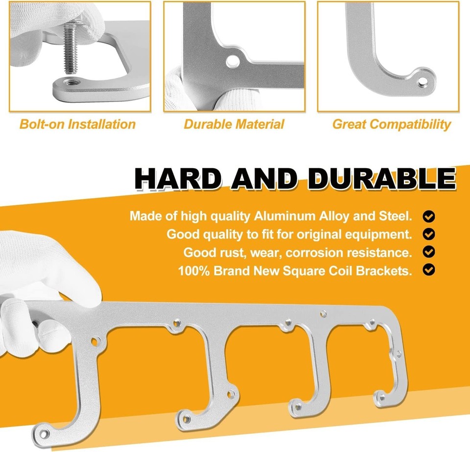 5.3L LS Square Coil Brackets Valve Cover For LS1 LS3 LS2 LQ4 LQ9 LS6 ...