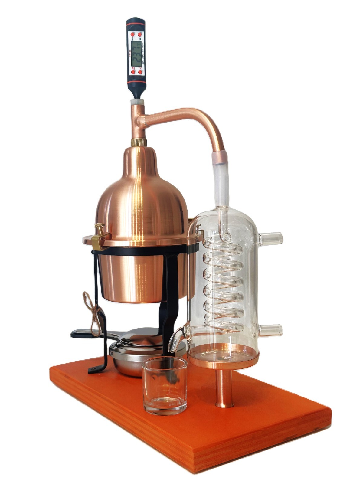 essential oils & hydrosol still alembic in copper with glass condensation coil | eBay