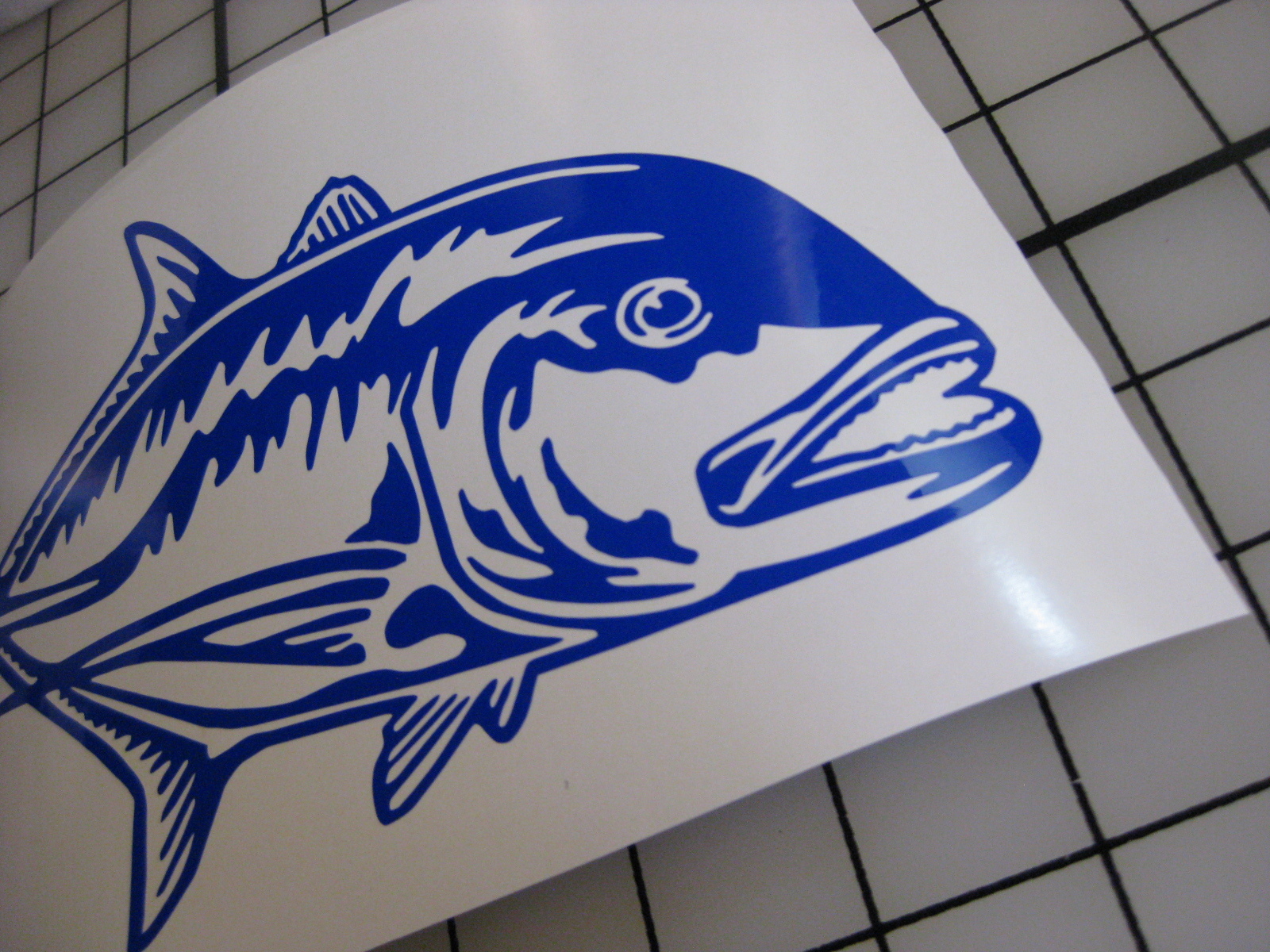 Two BLUE 7" Ulua Fish Decal Fishing Truck Car Boat Window Sticker ...