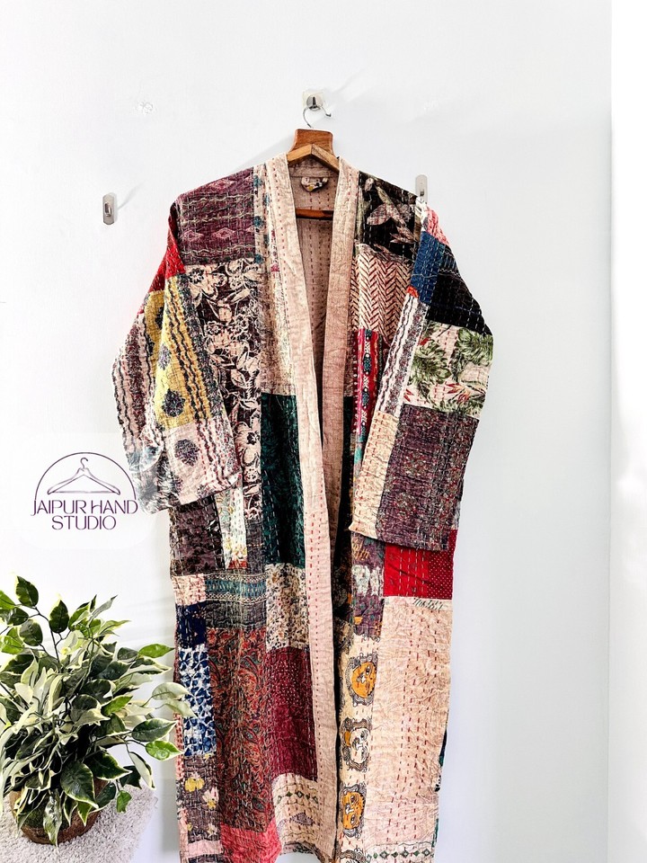 Kantha Kimonos | Patchwork Kantha Jacket | Indian Kimono Jacket ...