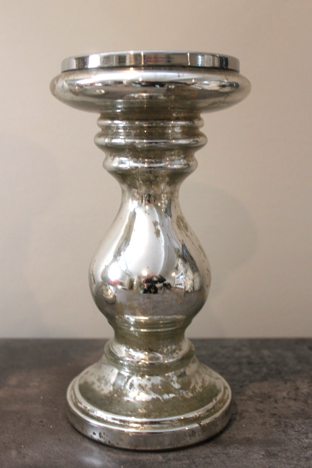 PAIR of BALLARD DESIGNS Antiqued Mercury Glass Candle Holders SET OF 2 ...